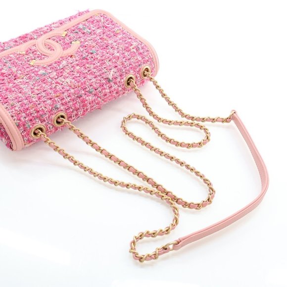 CHANEL | Bags | Chanel Medium Pink Tweed Cc Filigree Flap | Poshmark